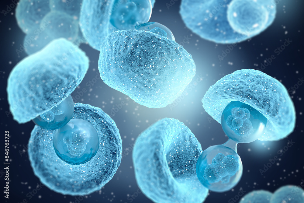 Medical concept background, Cell division is the process of formation ...