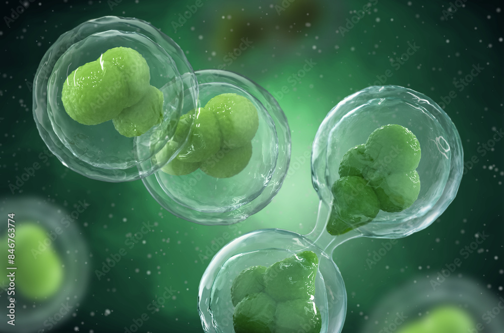 Medical concept background, Cell division is the process of formation ...