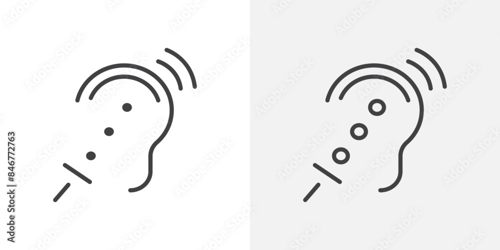 Hearing Support Systems Icon Set. Assistive Listening Devices Vector ...