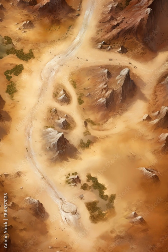 DnD Battlemap Sandstorm Oasis Battlemap - A chaotic desert battlefield ...