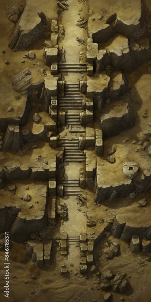 DnD Battlemap Sun-Scalded Steppe Ziggurat - Ancient temple ruins in a ...