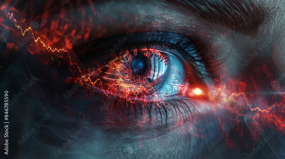 An animated illustration of eyes blinking in sync with a heartbeat ...