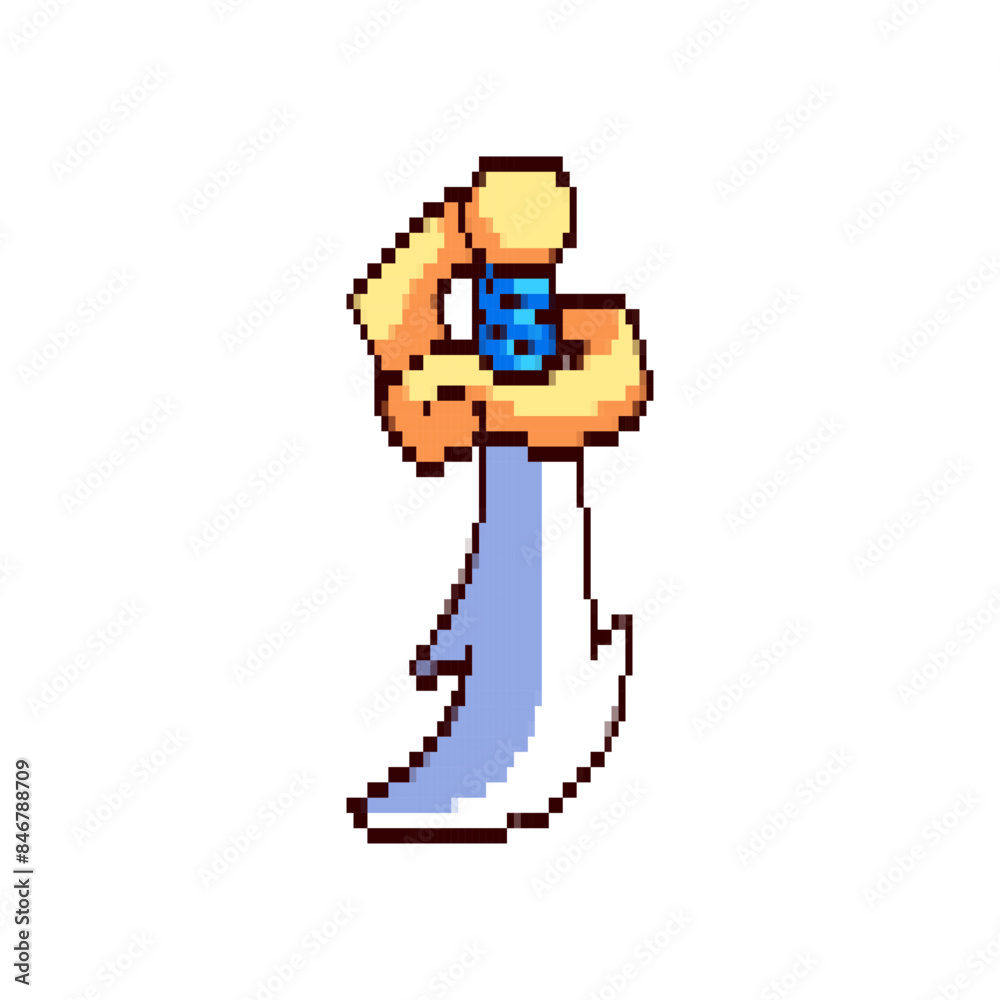 Pixel art illustration Sword. Pixelated pirate sword. Pirate sword ...