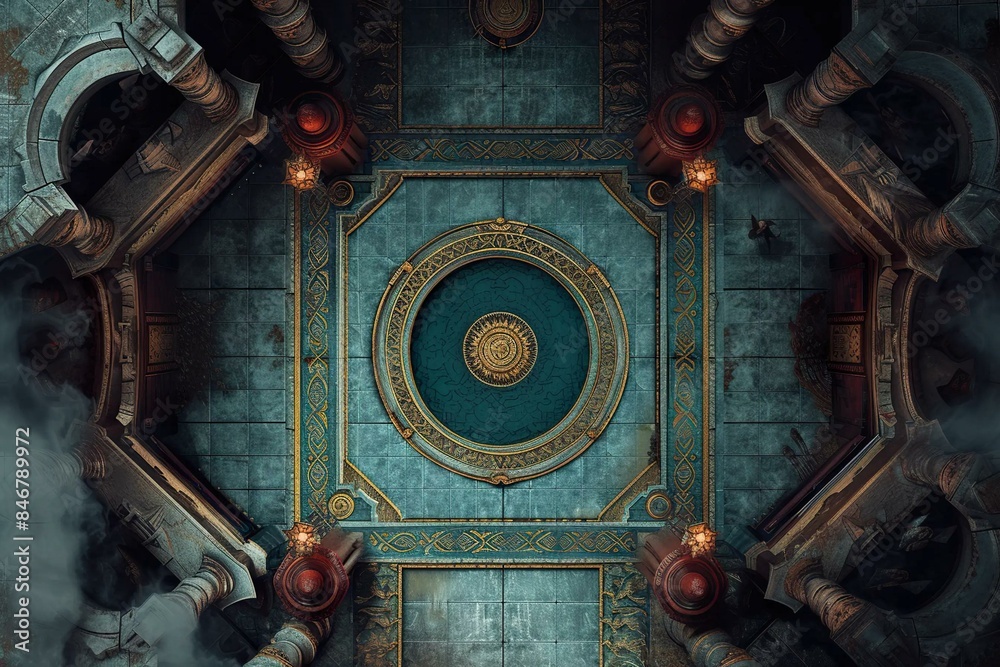 DnD Battlemap Throne room battlemap for virtual tabletop games. Stock ...