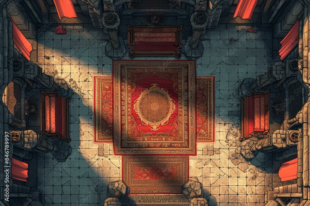 DnD Battlemap Throne Room Battlemap - Detailed fantasy map for epic ...