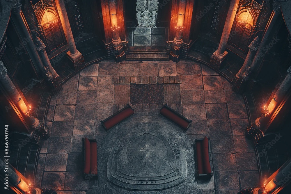 DnD Battlemap Throne Room Battlemap - Grand room for epic battles in ...