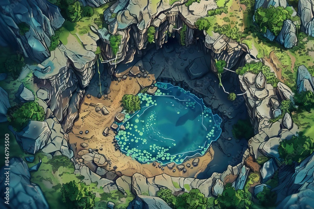 DnD Battlemap Undersecave Battlemap: Intricate underground maze for ...