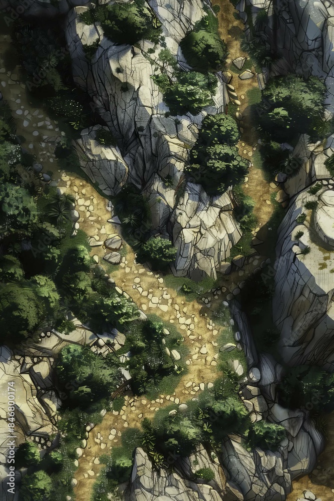 DnD Battlemap Windswept cliff path - A treacherous journey. Stock ...