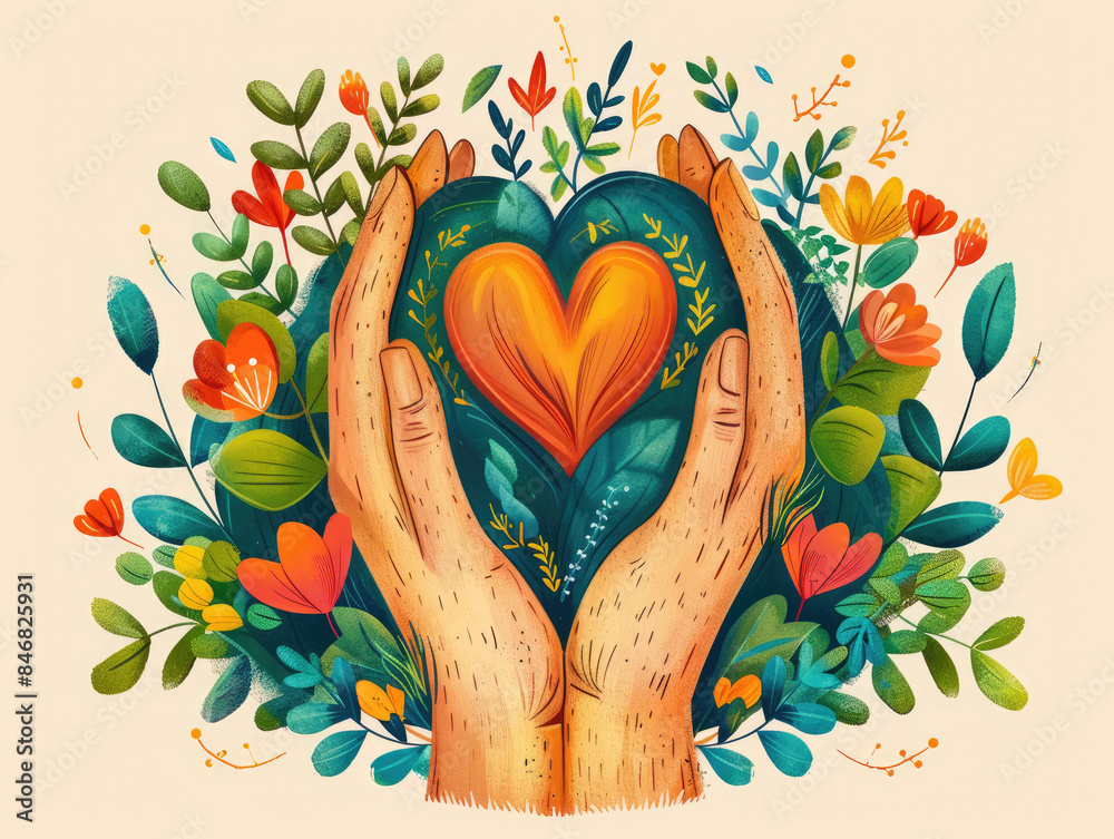 Hope and gratitude quotes in flat design top view with vivid colors and ...