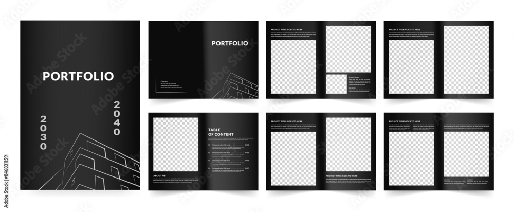 Architecture profile brochure template and interior portfolio layout ...