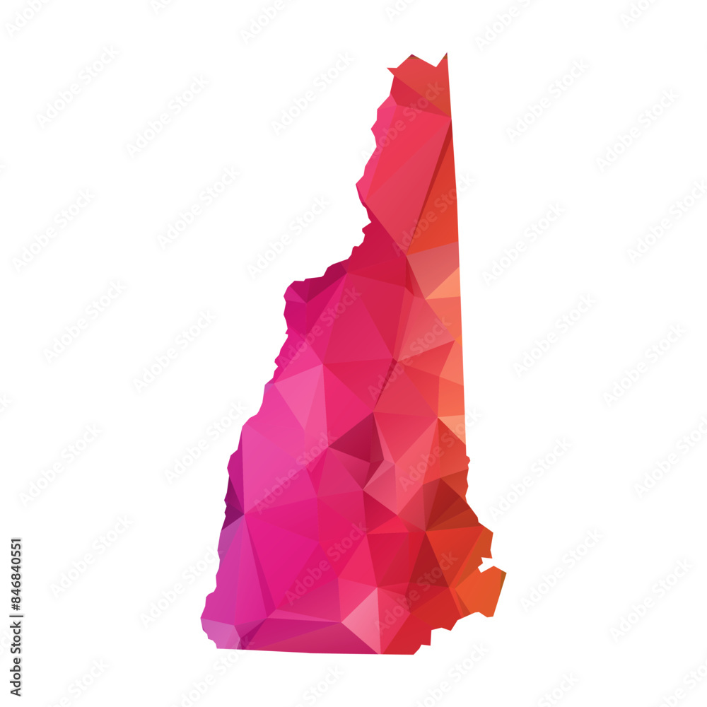 Abstract Polygon Map - Vector illustration Low Poly Color Rainbow New ...