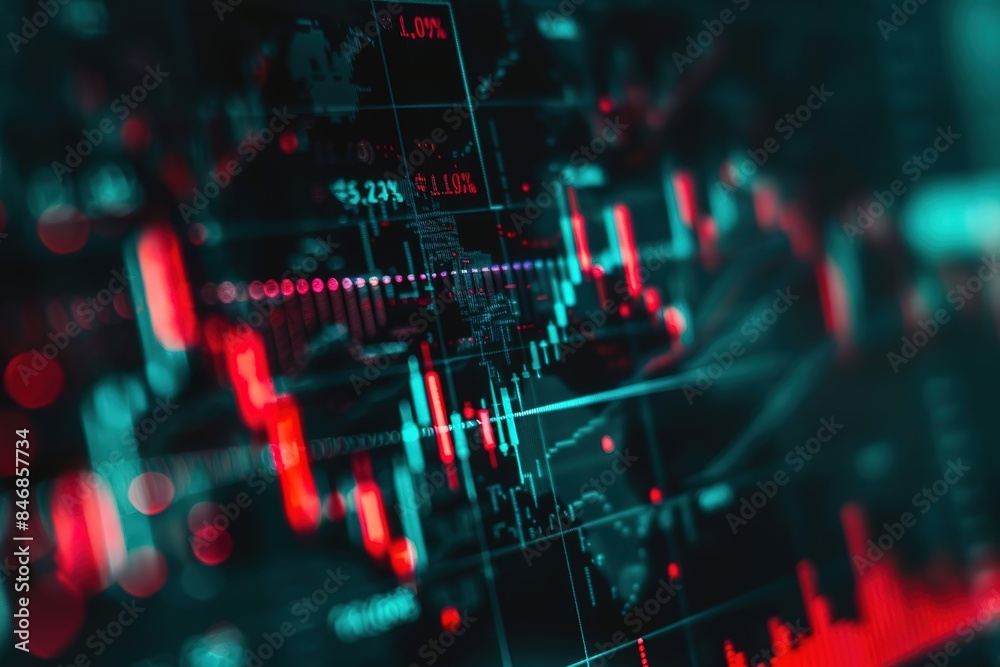 Stock market exchange loss trading graph analysis investment indicator ...