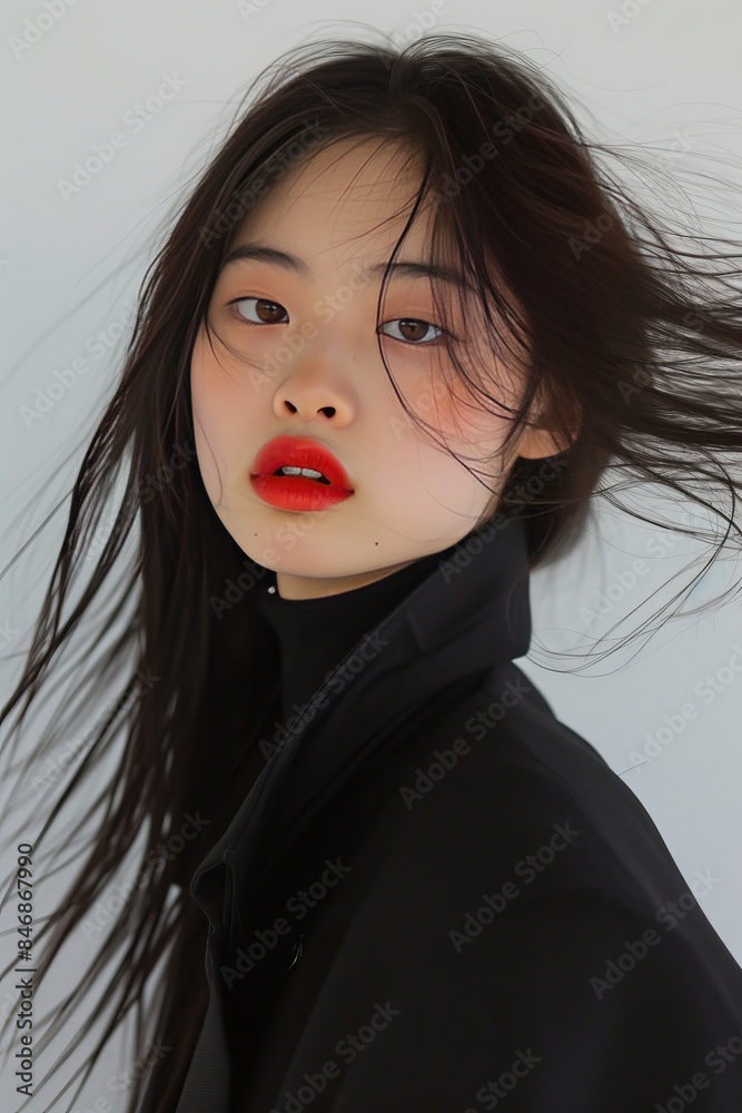 Fashionista Vibes: Showcasing a full-face, no-crop image of a Pretty ...