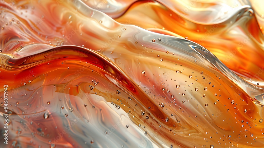 **Lustrous oily texture background, enhanced with receded glass, 3D ...