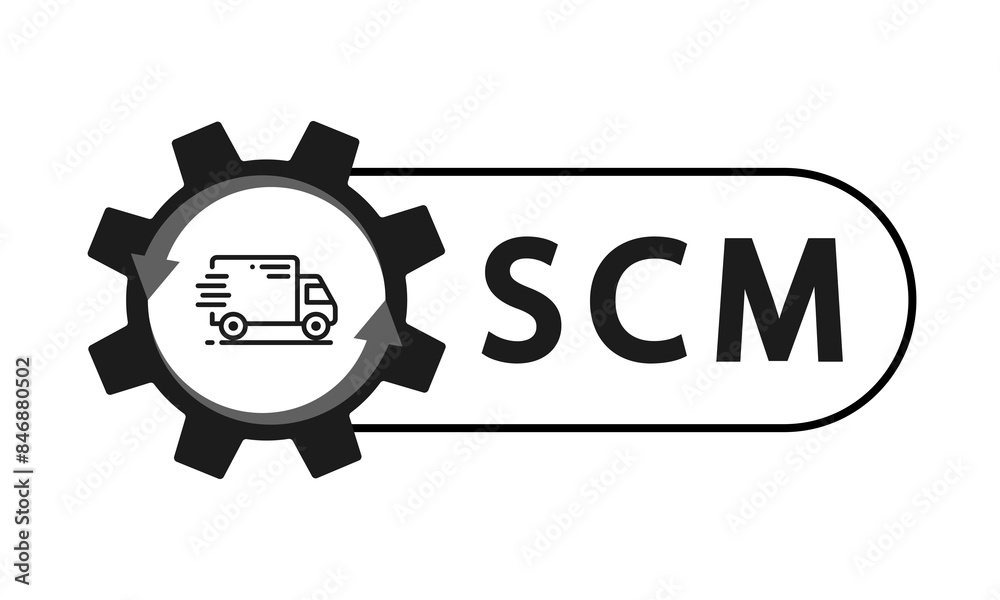 scm sign, flow system, step-by-step work system, symbol, scm logo Stock ...