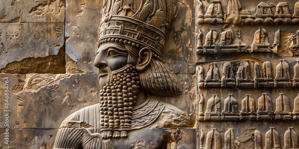 Mesopotamian religion features Ea the god of magic and wisdom. Concept ...