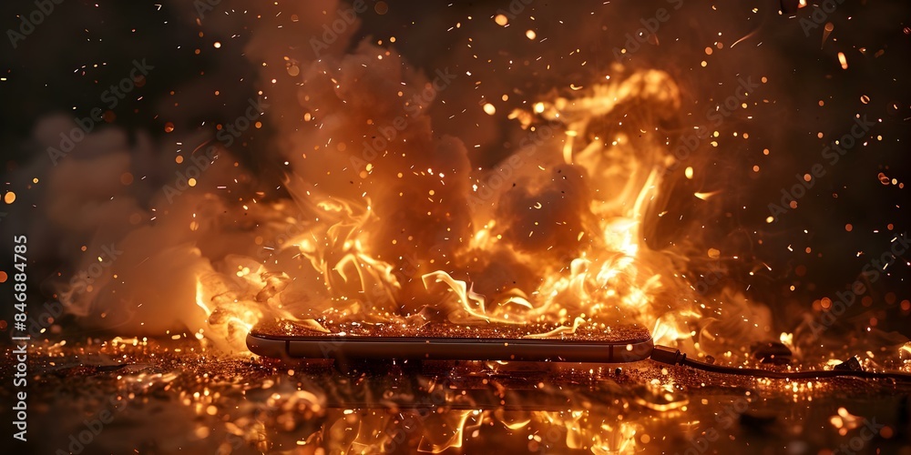 Smartphone Explodes from Overcharged Battery, Resulting in Flames ...