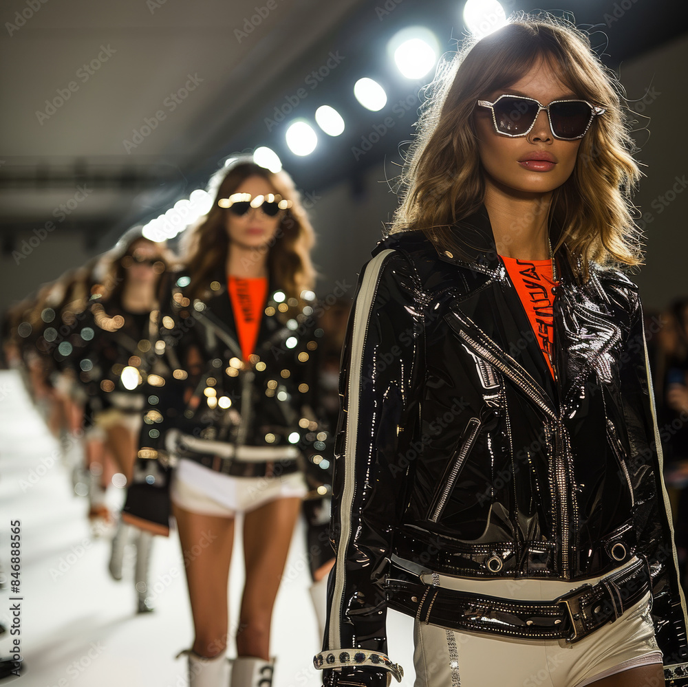 An amazing eyewear fashion show with models walking on the runway with ...