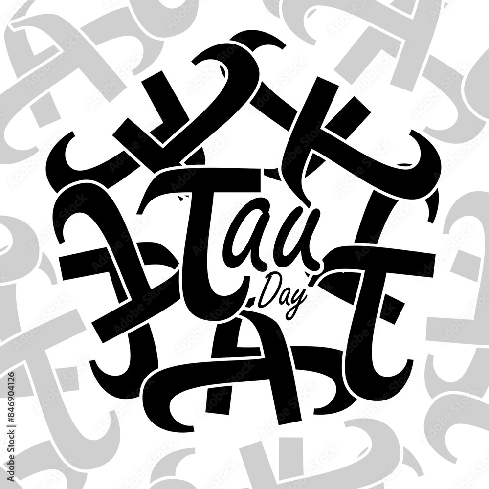 Tau Day event banner. Tau mathematical symbol on white decoration ...
