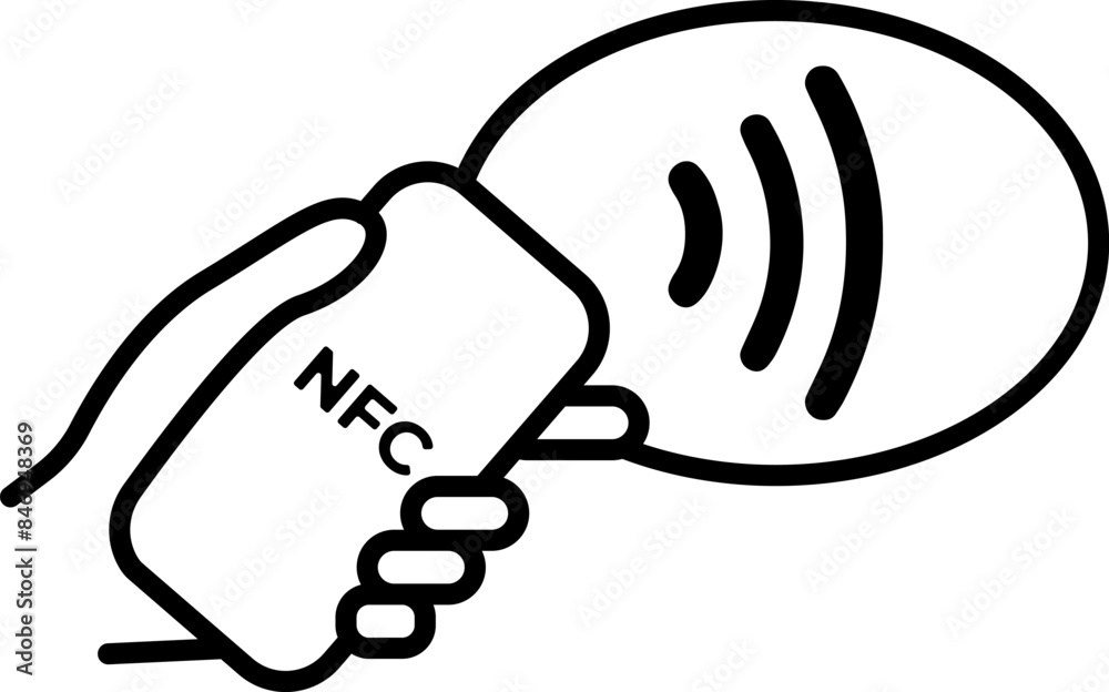 NFC payment icon. Payment icon. Contactless NFC payment sign. Outline ...