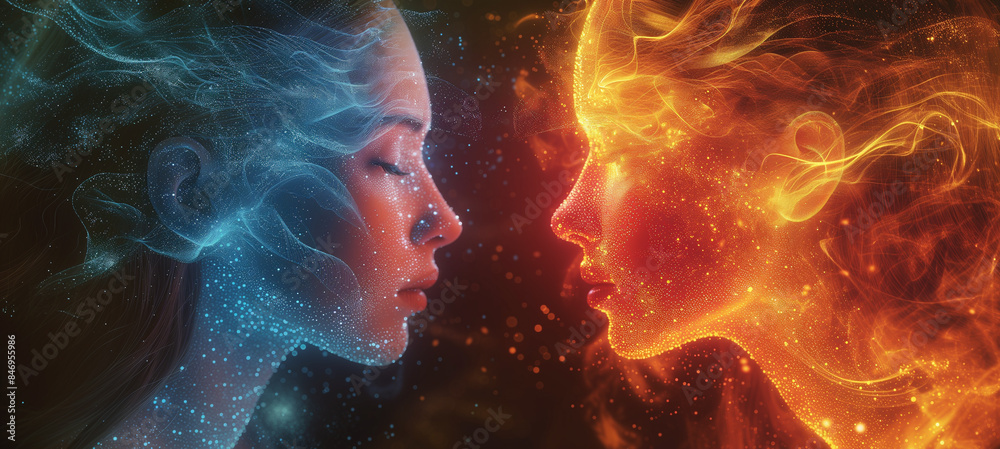 Telepathic communication human mind, communitcation, visualizing of ...