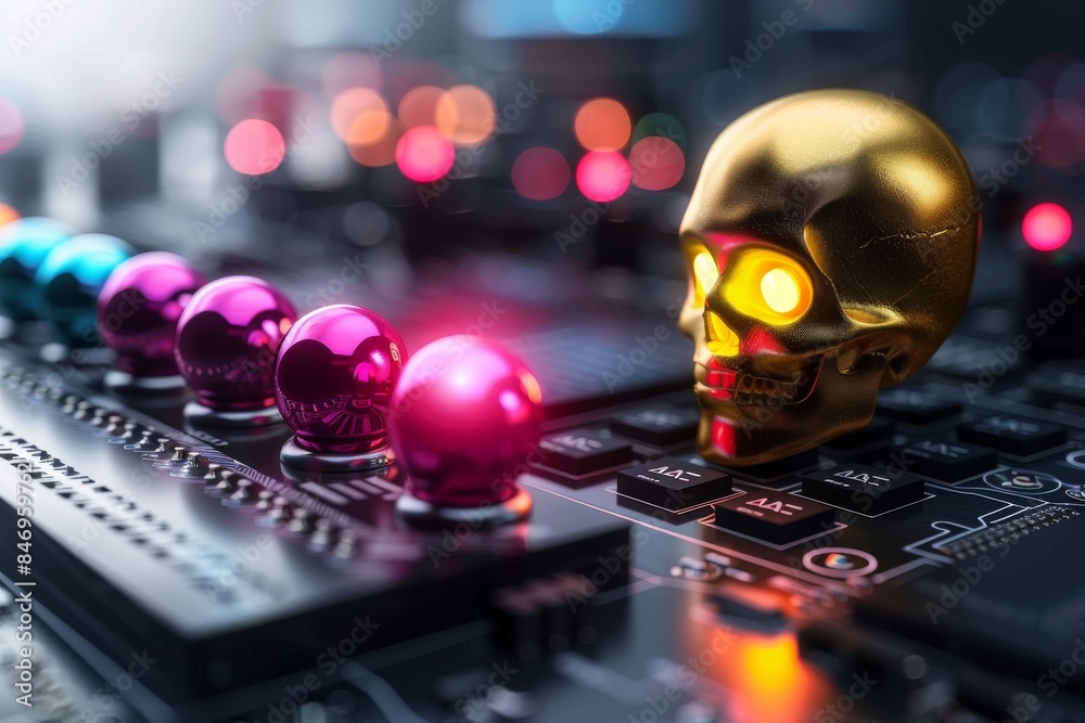 AI control panel with glowing effects, digital art, technology ...