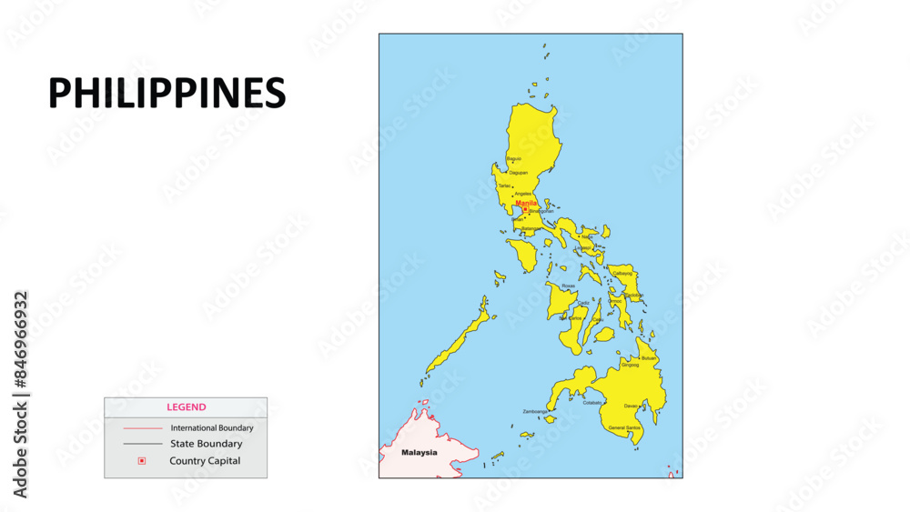 Philippines Map. Major city in Philippines. Political map of ...