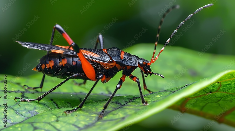 Eastern Bloodsucking Conenose Kissing Bug Triatoma sanguisuga on leaf ...