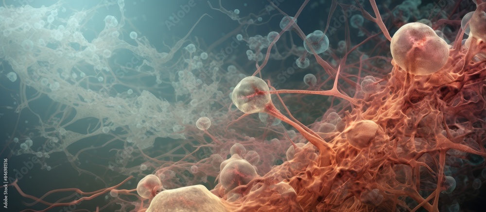 Microscopic view of a cluster of cells showing cellular structure ...