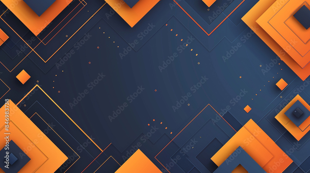 Orange and Indigo square shape background presentation design Stock ...