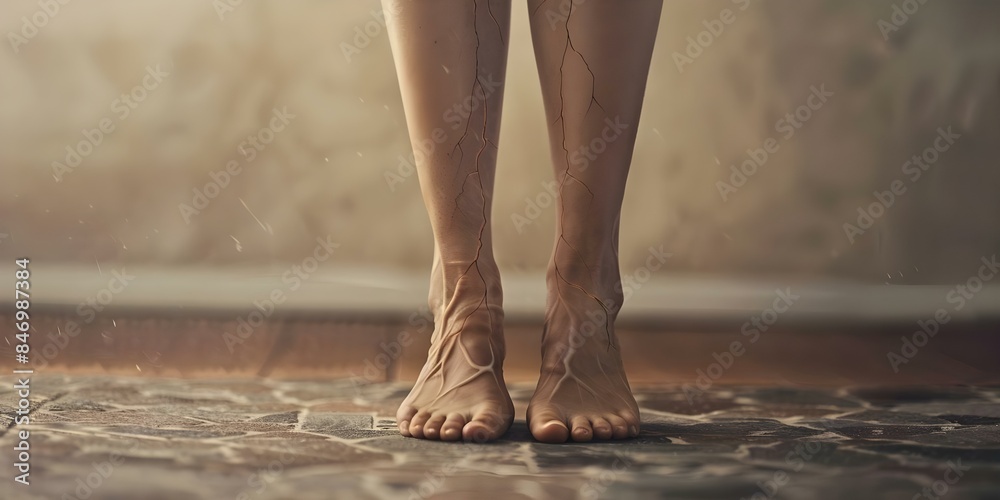 Illustration of varicose veins on legs. Concept Medical Illustration ...