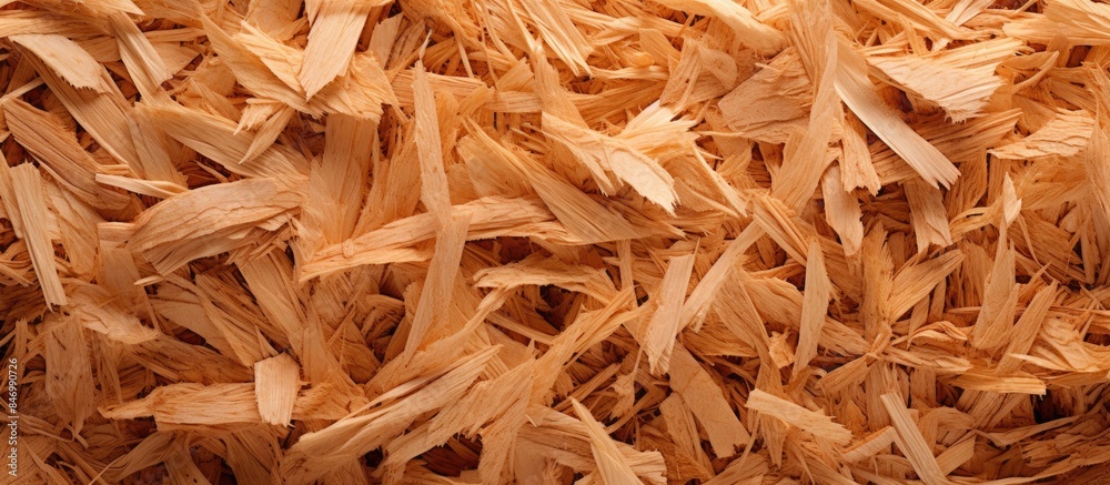 Close-up view of a stack of wood chips, showing the texture of pressed ...