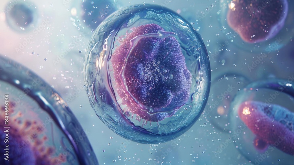 3D rendered animation still of a cell undergoing mitosis Stock ...