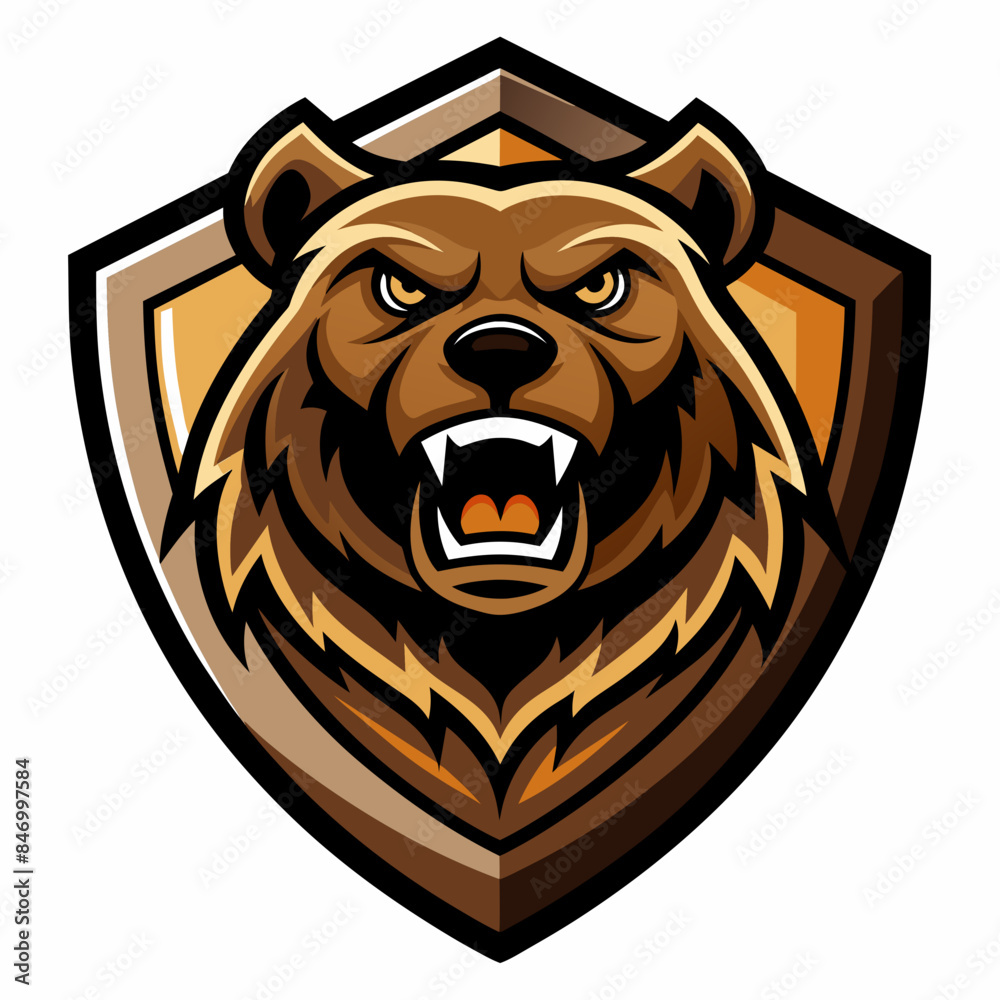 Dynamic Bear Mascot Logo Vector Illustration for Gaming and Sports ...
