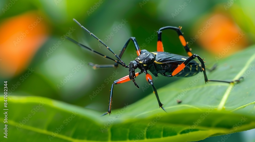 Eastern Bloodsucking Conenose Kissing Bug Triatoma sanguisuga on leaf ...