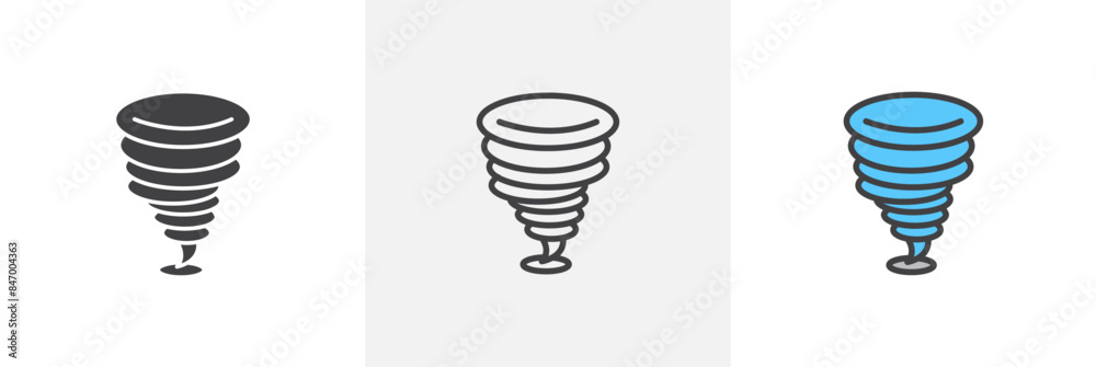 Twister icon set. Tornado vector symbol. Cyclone wind sign. Stock ...
