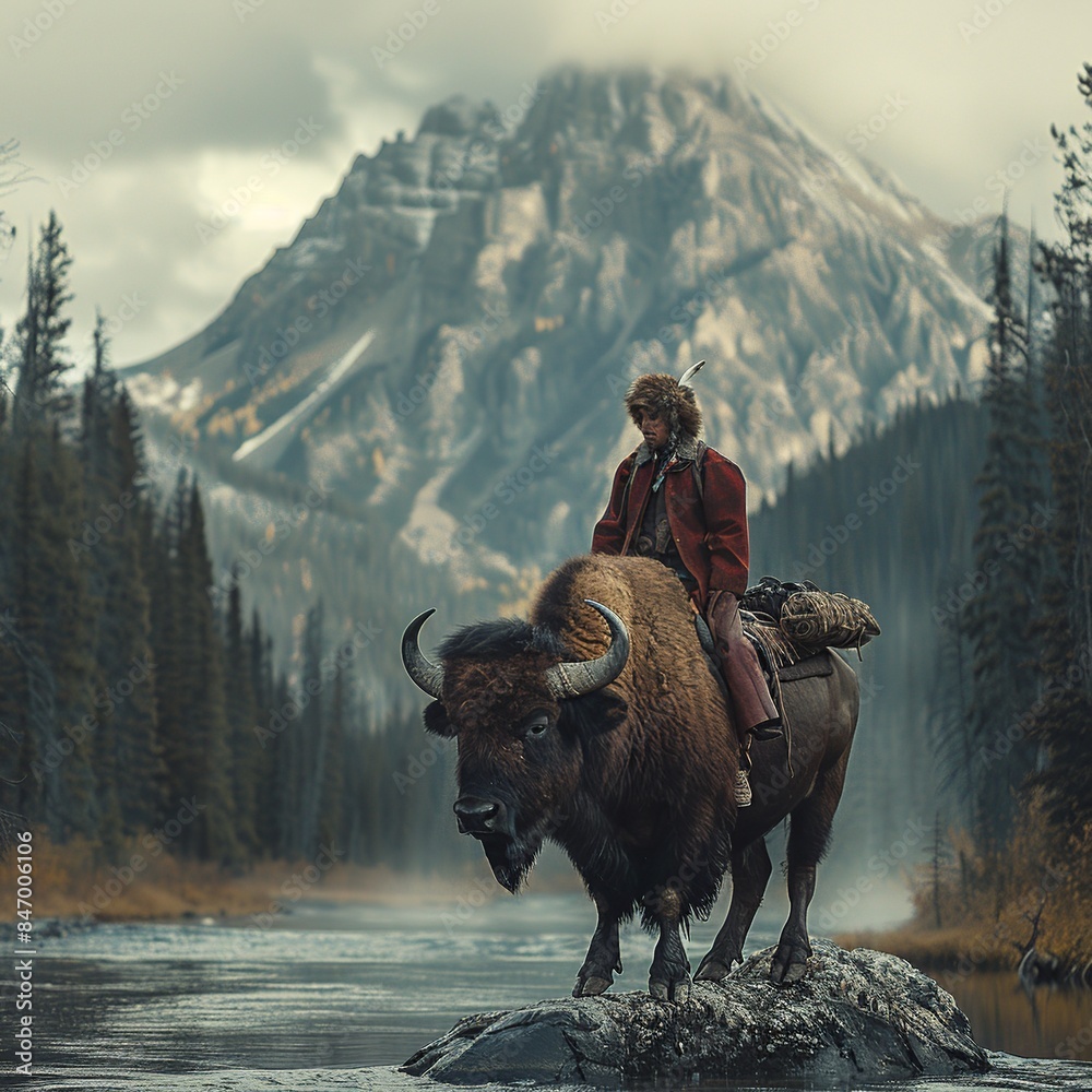 This image captures a professional photo of a person mounted on a ...