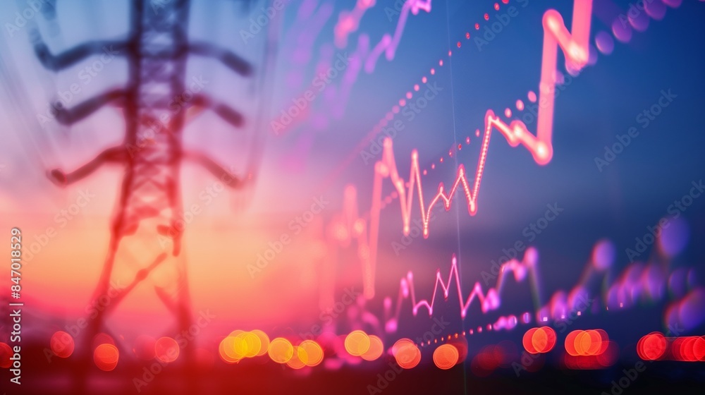 Conceptual image depicting the rise in energy prices, highlighting the ...