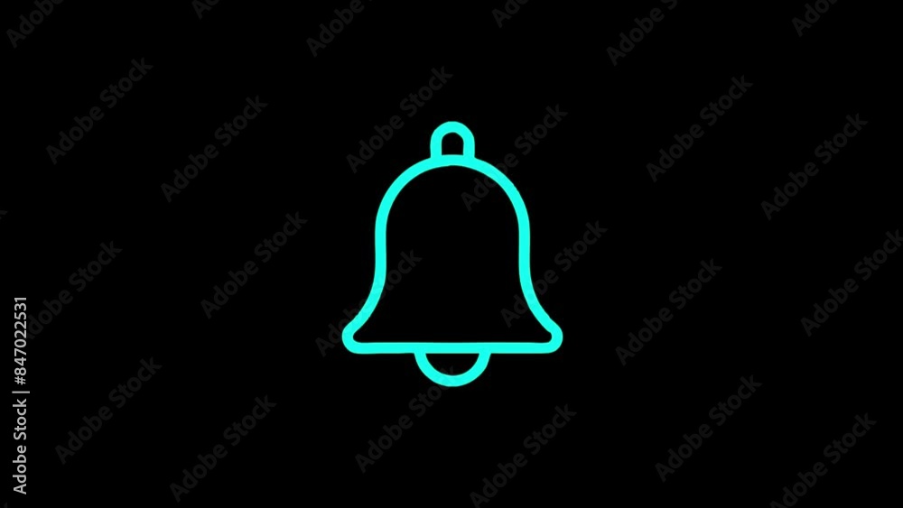 Notification Bell icon with black screen. black screen template of red color bell icon ...