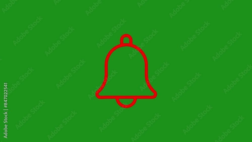 Notification Bell icon with green screen. green screen template of red ...