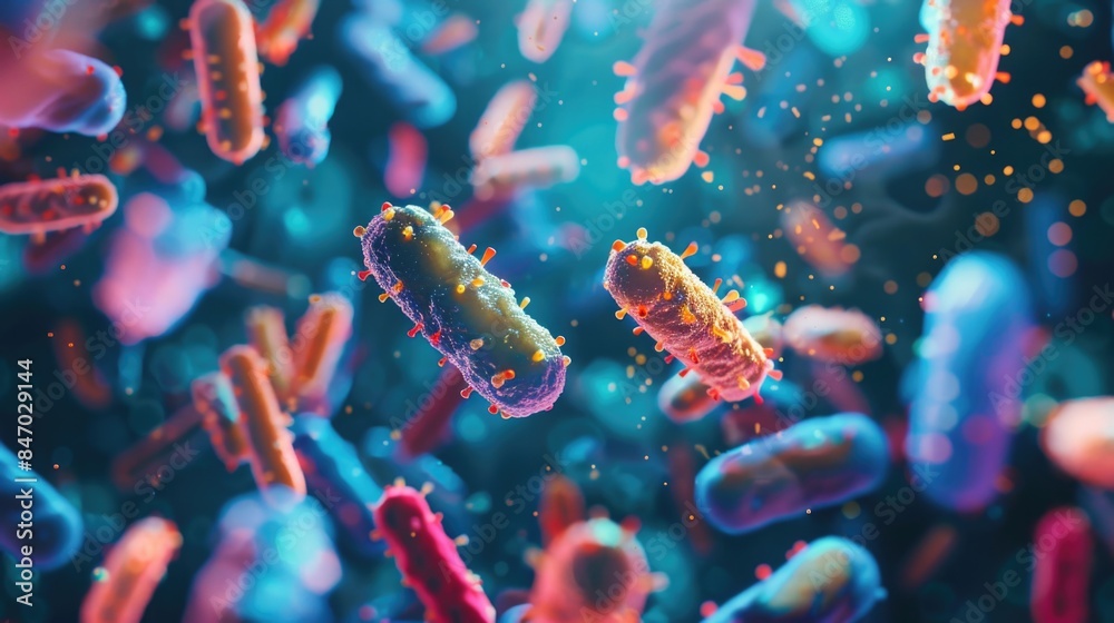 Microscopic image of airborne bacteria Stock Illustration | Adobe Stock