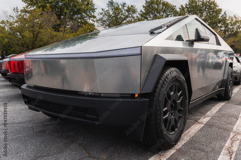 Atlanta, United States; june 2024: Tesla cybertruck Electric SUV 2024 ...