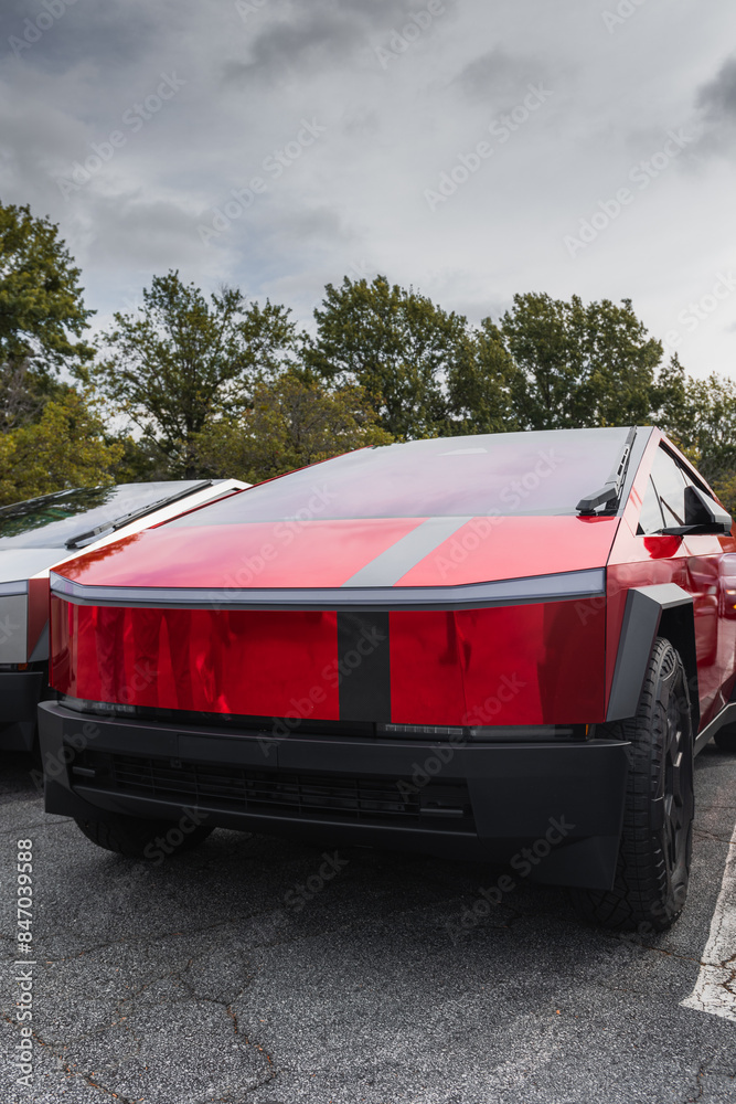 Atlanta, United States; june 2024: Tesla cybertruck Electric SUV 2024 ...