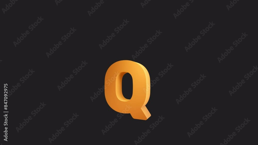 Animated 3D letter Q. Alphabet letter video on transparent background ...