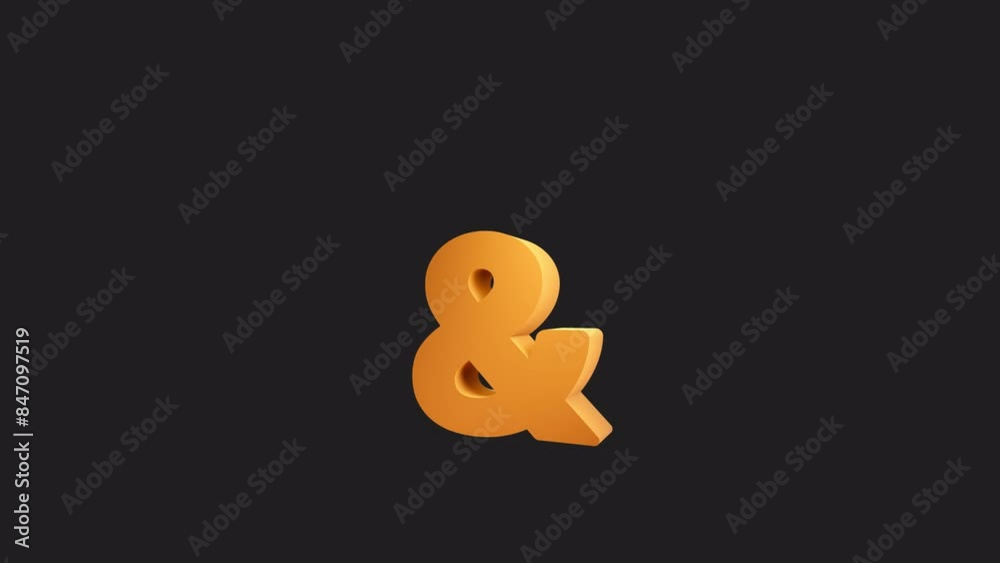 Animated 3D ampersand symbol. And Symbol on transparent background with alpha channel. Stock ...