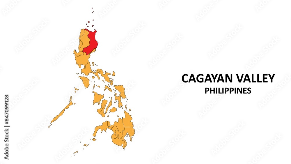 Cagayan Valley Map in Philippines. Vector Map of Philippines. Regions ...