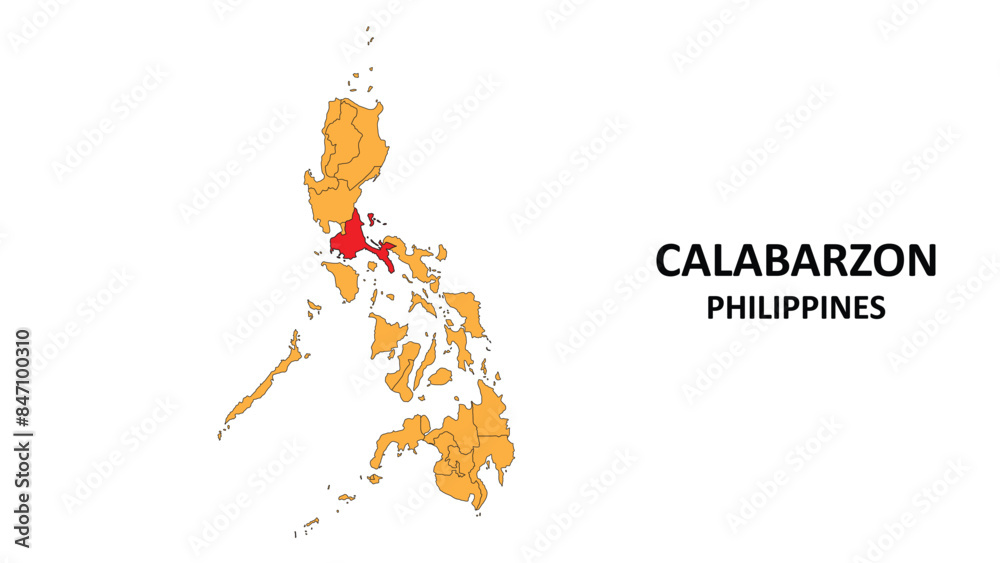 Calabarzon Map in Philippines. Vector Map of Philippines. Regions map ...
