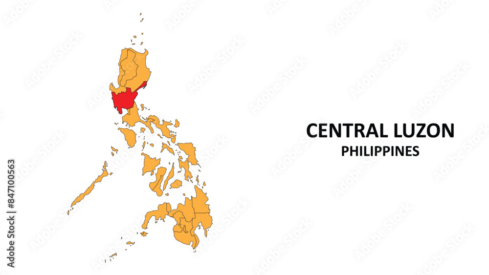 Central Luzon Map in Philippines. Vector Map of Philippines. Regions ...
