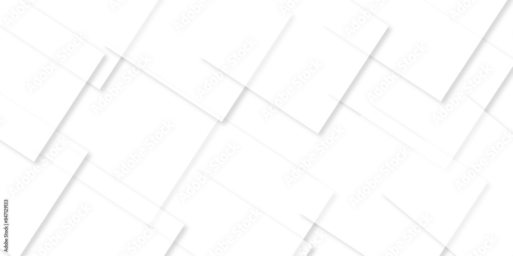Abstract design with white transparent material in triangle and square ...