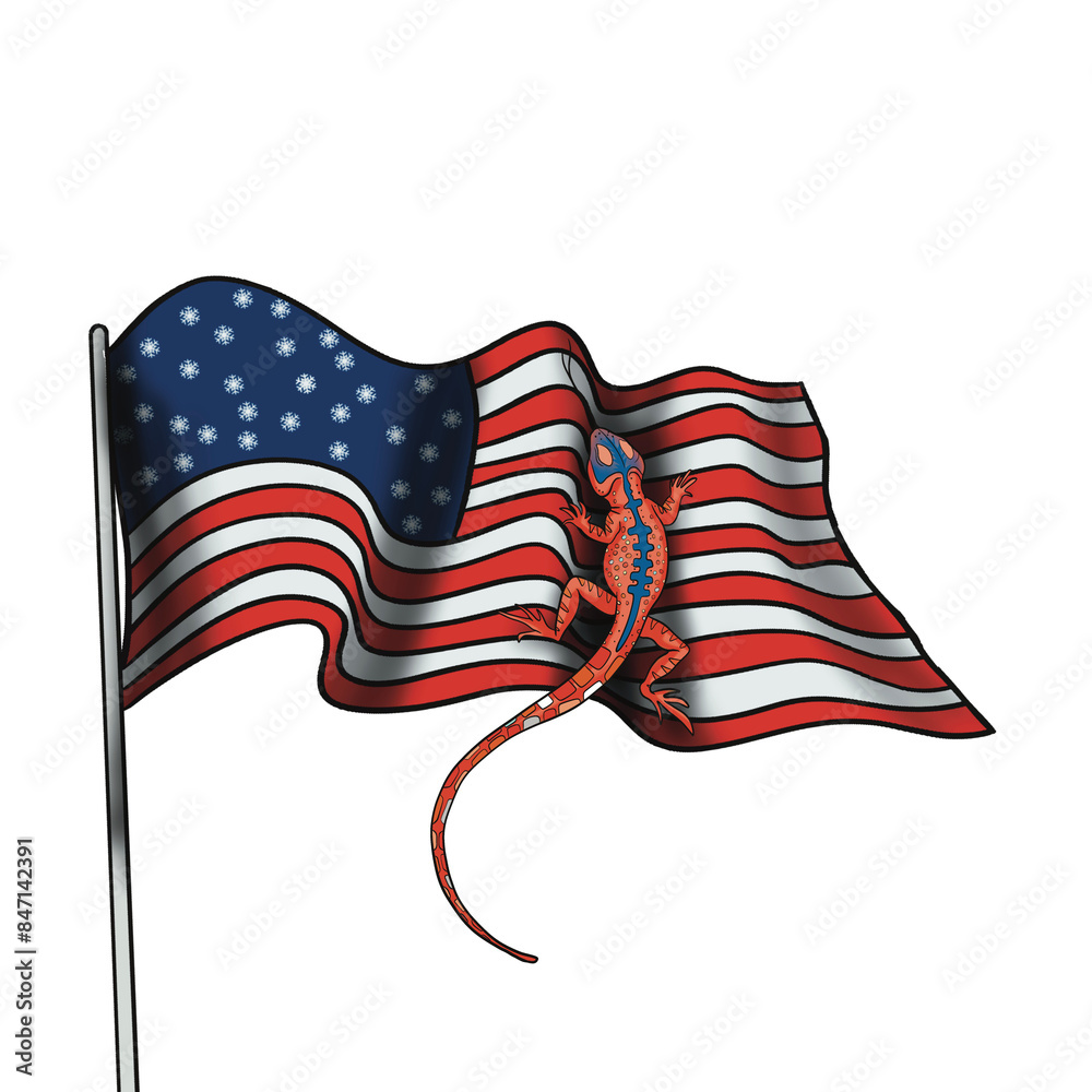 American flag lizard Stock Illustration | Adobe Stock